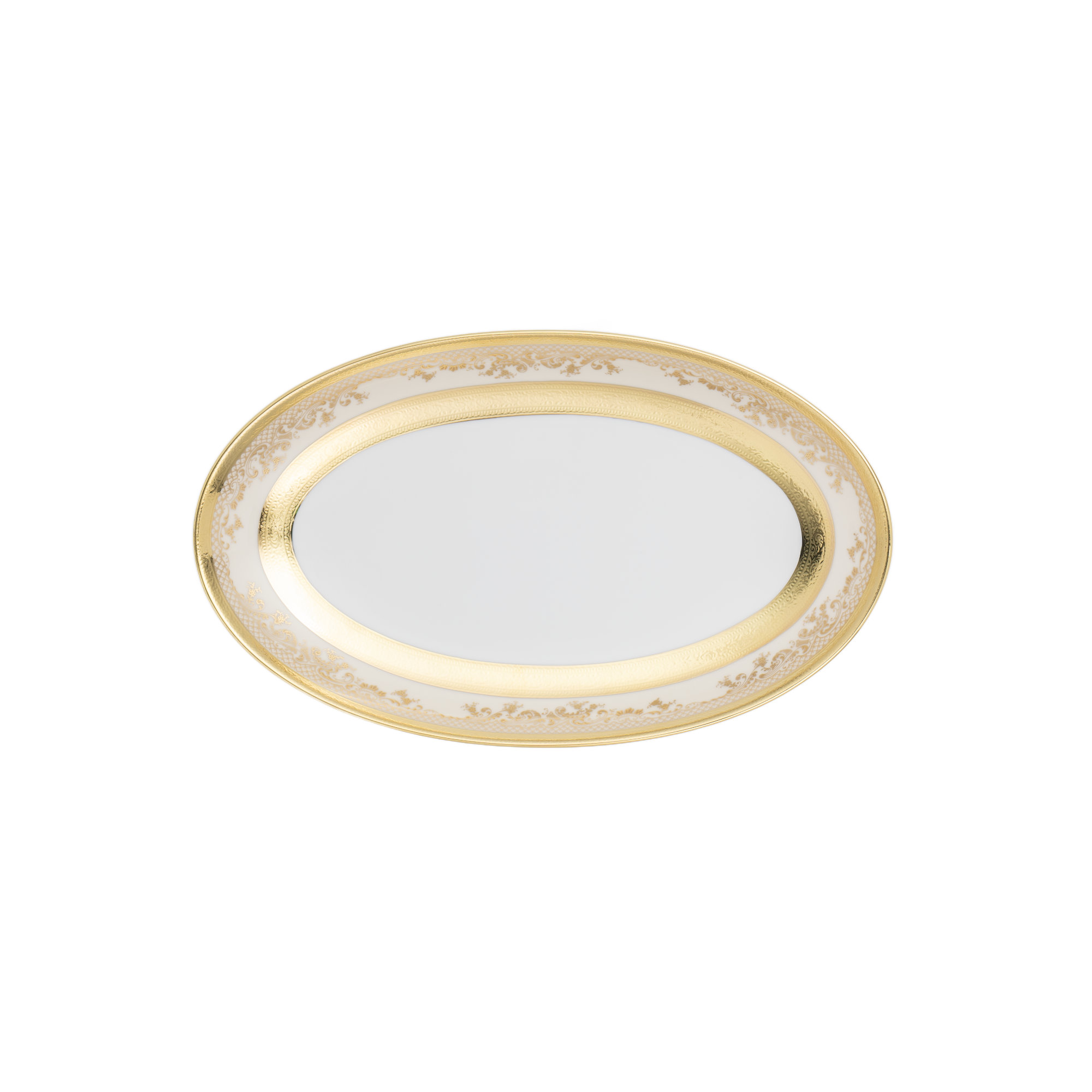Royal Gold Cream Oval Plate 24 cm - Zepter Shop