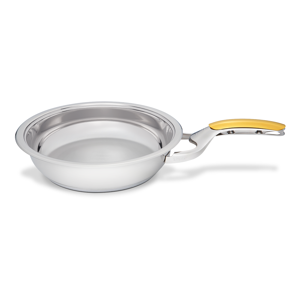 Mirror Polished Metal Pan, 2.5 litre, Ø24cm, h. 6cm (1 Handle, no Lid ...
